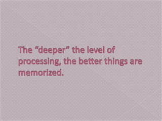 Psych Levels Of Processing Model Of Memory | PPT