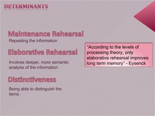 Psych Levels Of Processing Model Of Memory | PPT