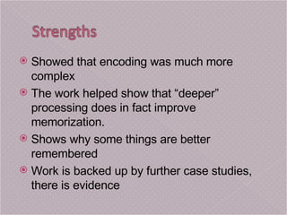 Psych Levels Of Processing Model Of Memory | PPT