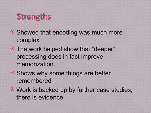 Psych Levels Of Processing Model Of Memory | PPT | Science