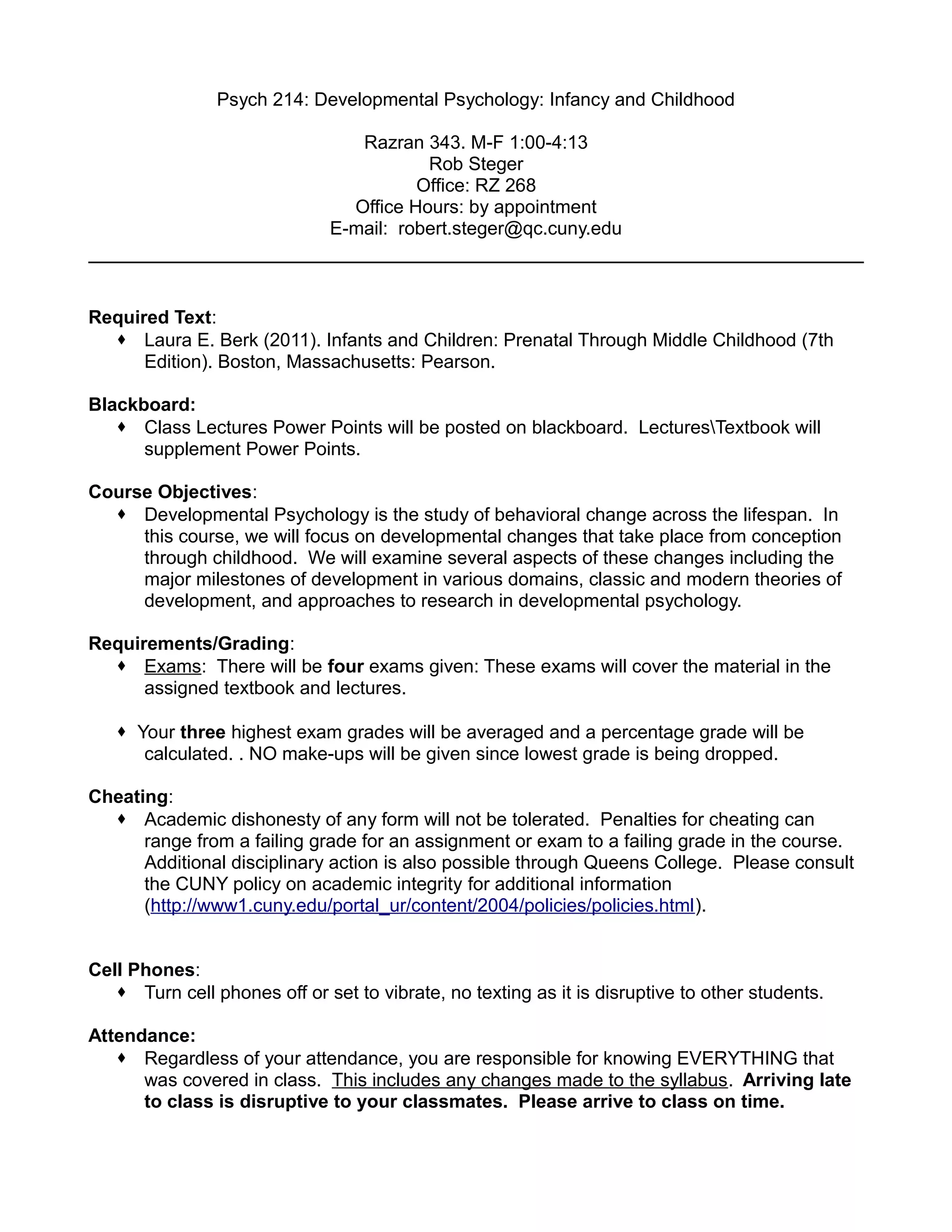 Psych 214 developmental psychology infancy and childhood (queens ...