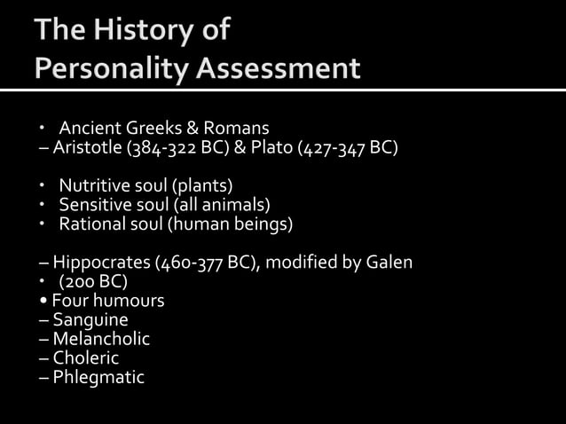 Psych 24 history of personality assessment | PPT | Standardized Testing ...