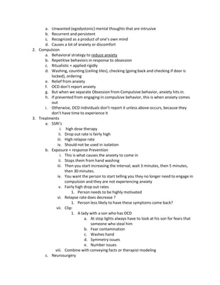 tai's abnormal psychology notes | PDF