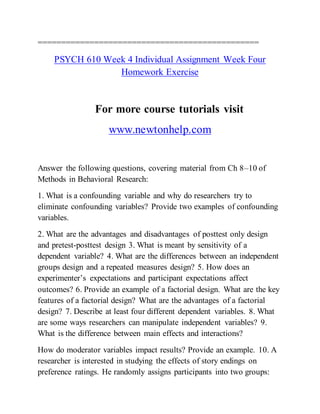 PSYCH 610 Focus Dreams/newtonhelp.com