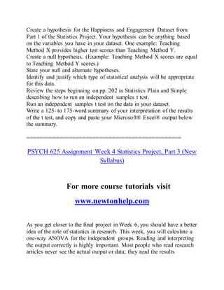 PSYCH 625 Extraordinary Life/newtonhelp.com | DOCX