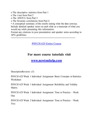 PSYCH 625 Extraordinary Life/newtonhelp.com | DOCX