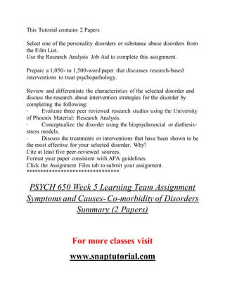 PSYCH 650 Education Organization / snaptutorial.com