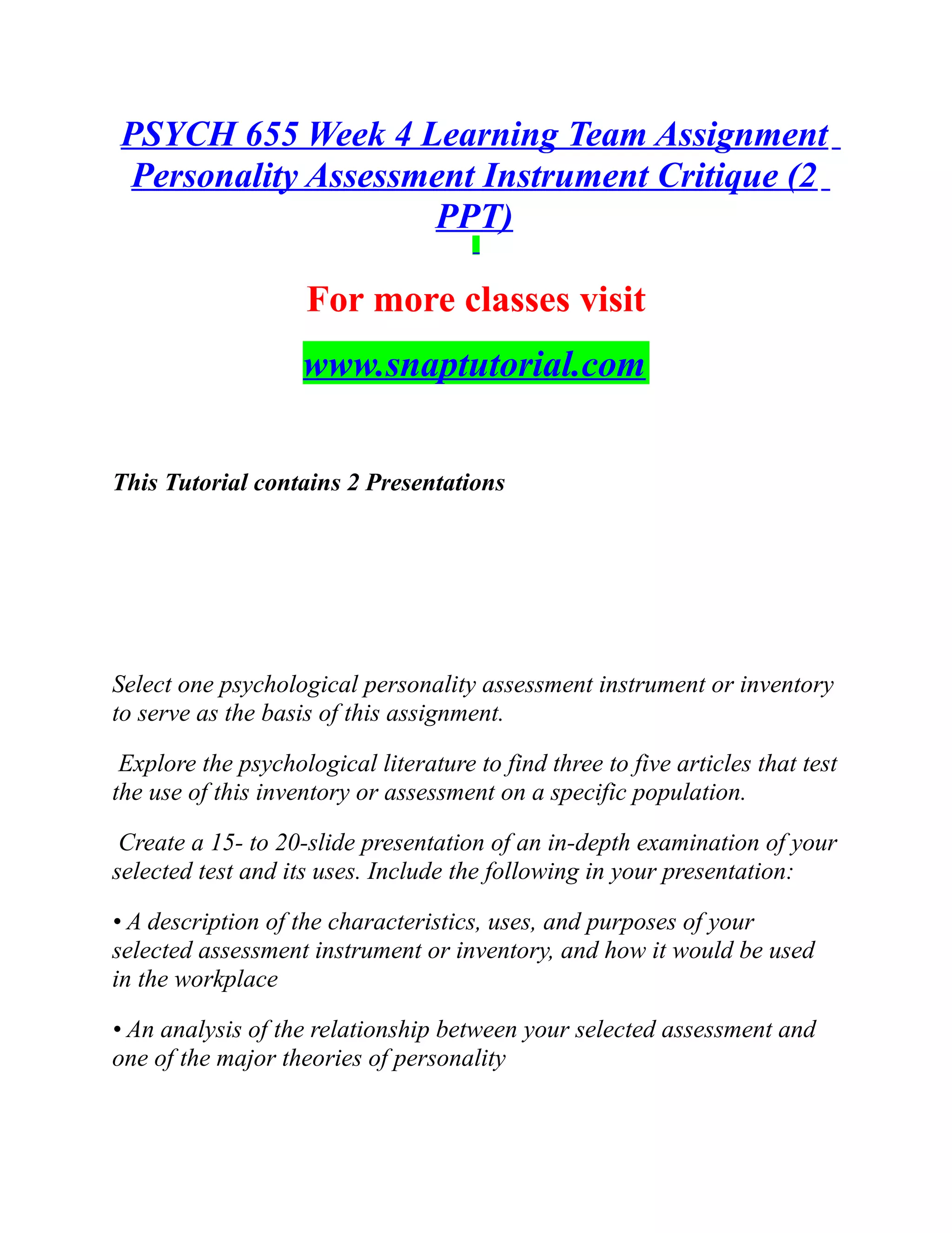 Psych 655 Effective Communication-snaptutorial.com