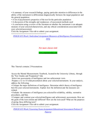 Psych 655 Success Begins / snaptutorial.com