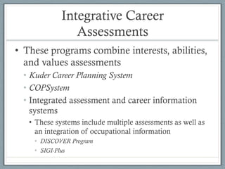 Assessments in Career Counseling | PDF