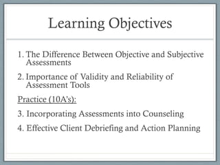 Assessments in Career Counseling | PDF