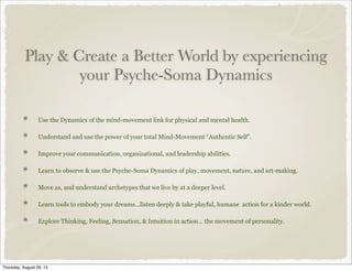 Psyche Soma Dynamics with Betsy Wetzig & Mary Alice Long, PhD | PDF