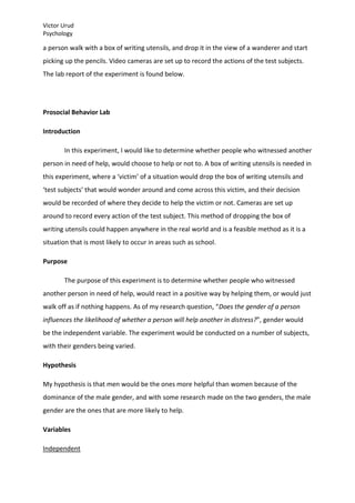 Prosocial Behaviour Research Paper | DOCX