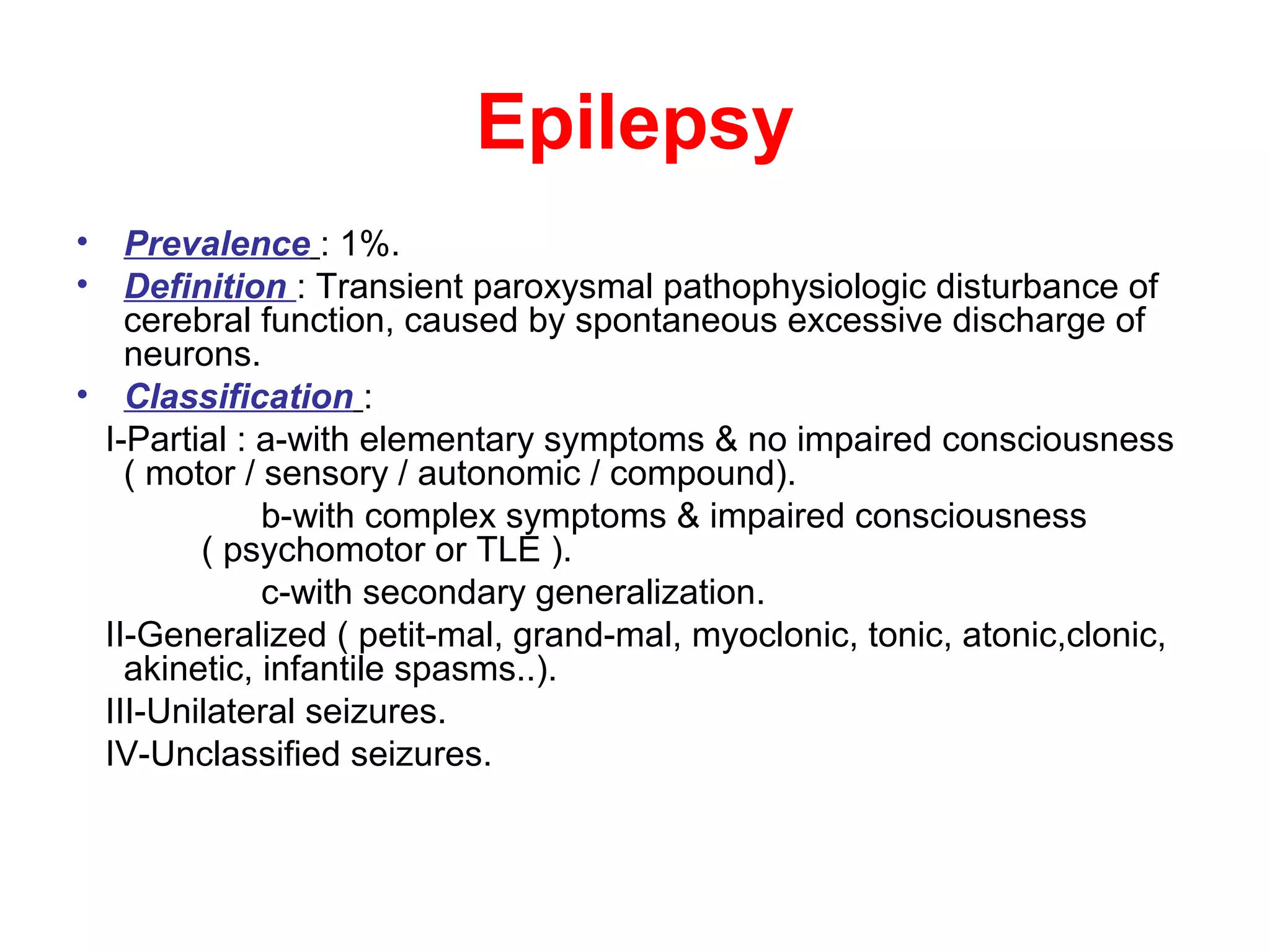 Psychiatric Aspects of Epilepsy ~ Prof. Dr.Tarek Asaad | PPT