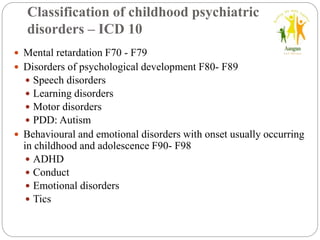 Psychiatric disorders in childhood and adolescence | PPT