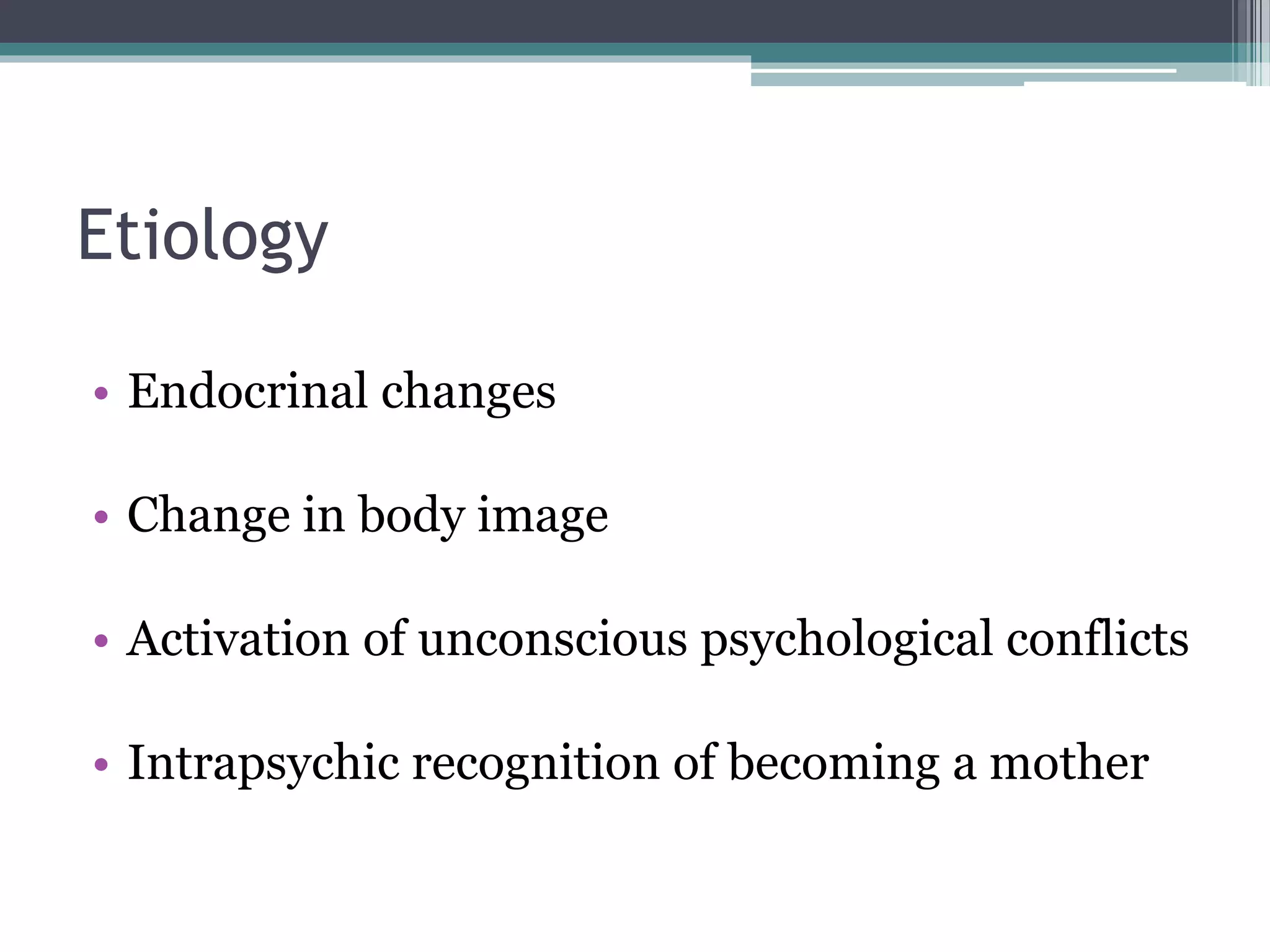 Psychiatric disorders in pregnancy | PPTX