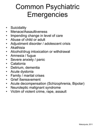 Psychiatric emergencies | PPT