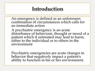 Psychiatric emergencies | PPTX