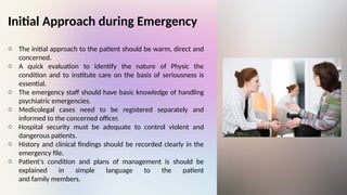 PSYCHIATRIC EMERGENCIES IN PSYCHIATRIC NURSING | PPTX