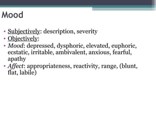 Psychiatric Examination, Formulation and Management | PPT