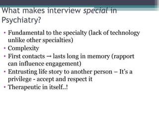 Psychiatric Examination, Formulation and Management | PPT