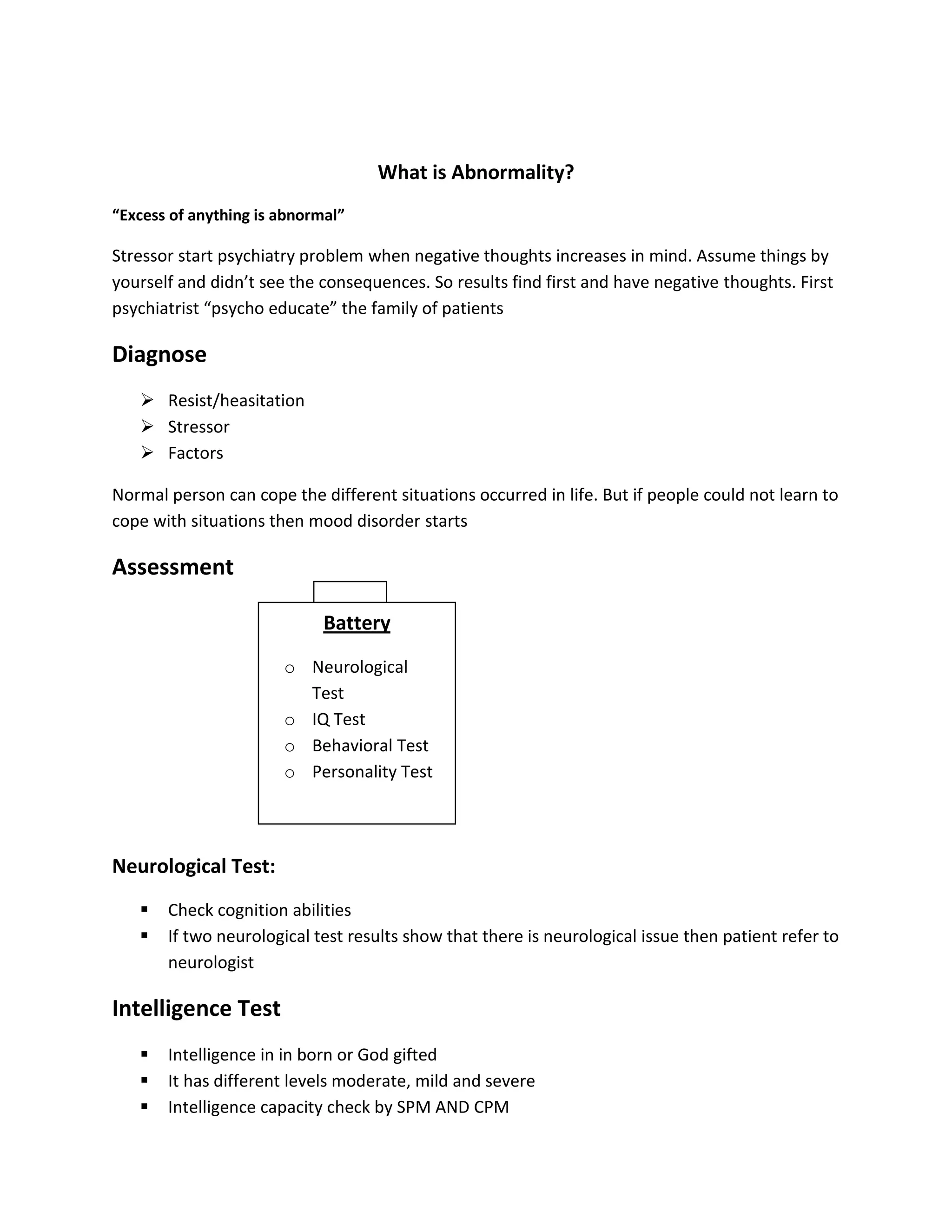 Abnormal Psychology (Psychiatric history) Case Study | PDF