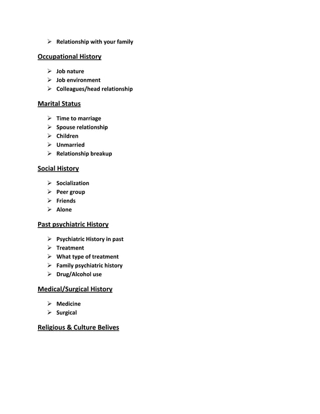 Abnormal Psychology (Psychiatric history) Case Study | PDF