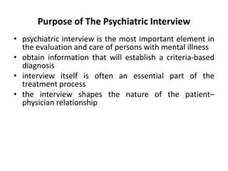 psychiatric_history_taking and Mental status examination | PPTX