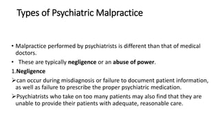 Psychiatric malpractice to present | PPT