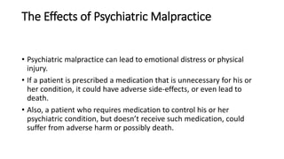 Psychiatric malpractice to present | PPT