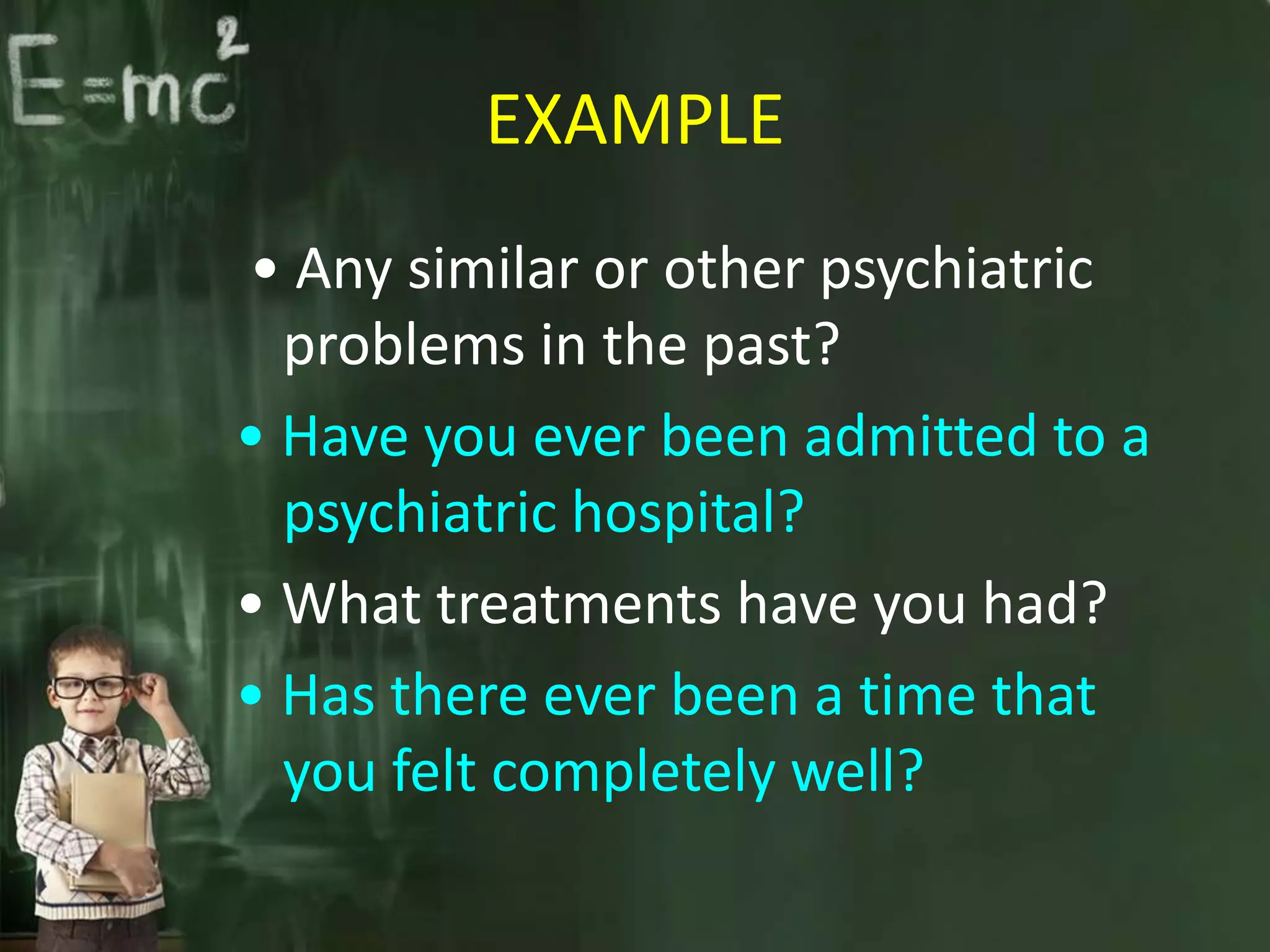 Psychiatry history taking | PPT