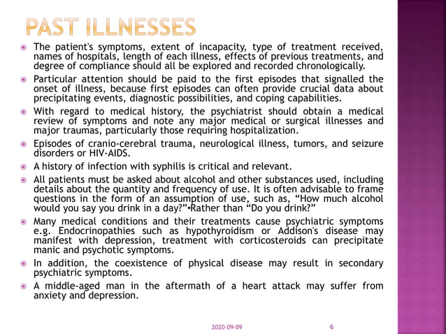 Psychiatry history taking and mental state examination [autosaved ...