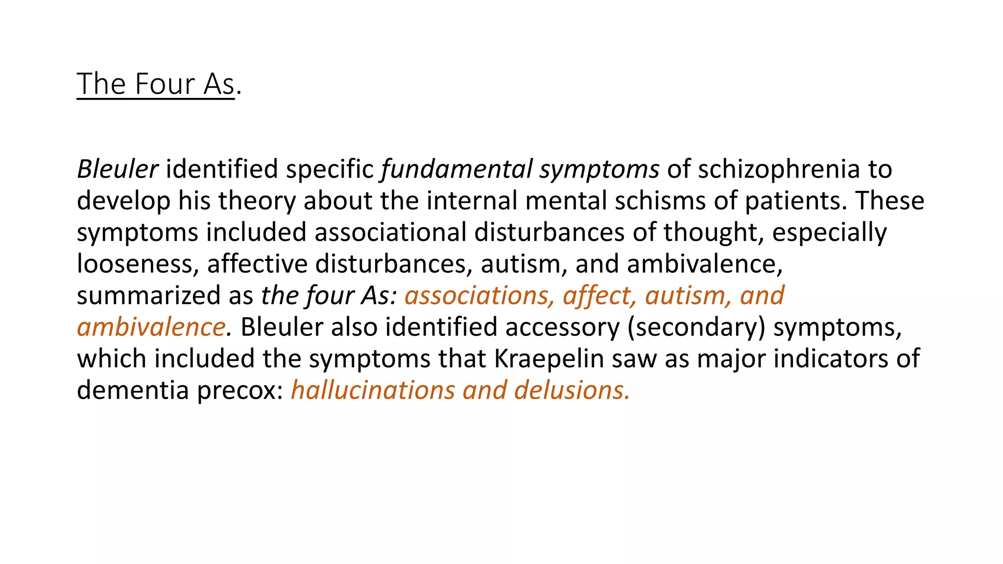 Schizophrenia & affective disorders | PPTX