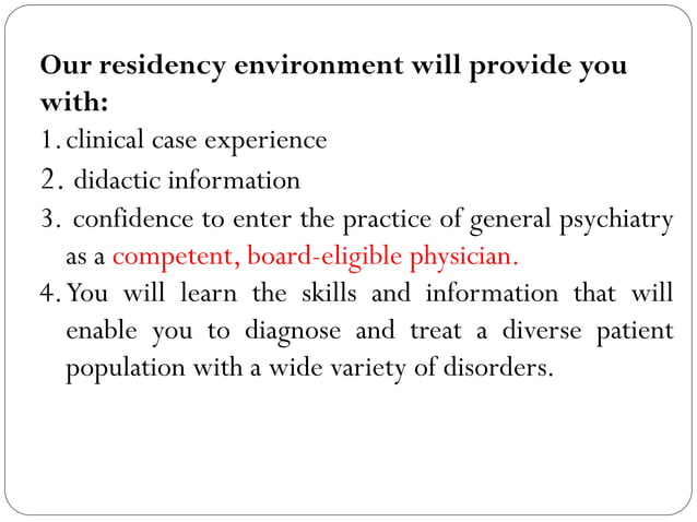 Psychiatry residency program at psychiatric hospital | PDF | Eldercare ...