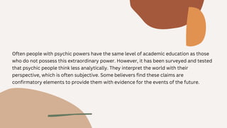 Psychic Power- A Fact or Belief | PDF | Paranormal Phenomena | Hobbies ...