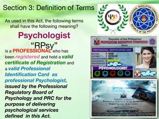 Philippine Psychology Act 2009 | PDF