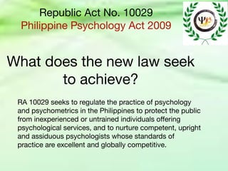 Philippine Psychology Act 2009 | PDF