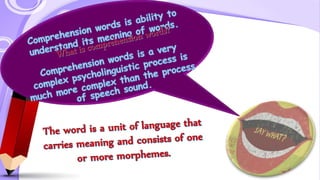 Comprehention of words | PPTX