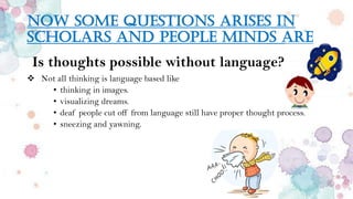 RELATIONSHIP BETWEEN LANGUAGE AND THINKING | PPT