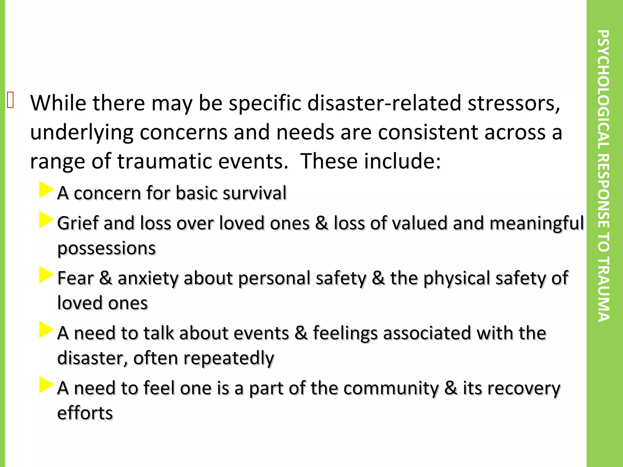 Psycho social issues in disaster management 2 | PPT