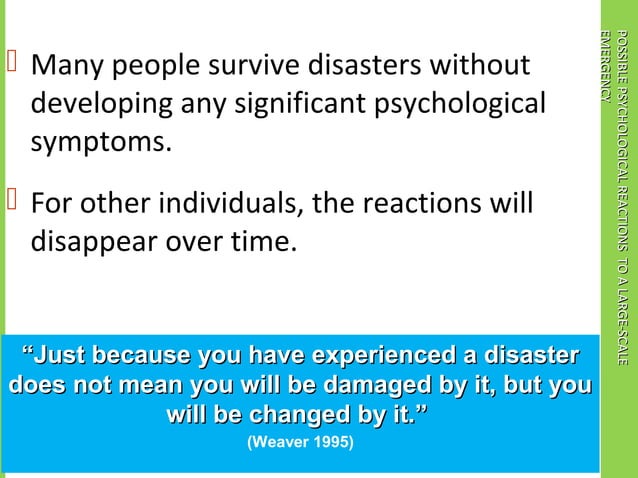 Psycho social issues in disaster management 2 | PPT