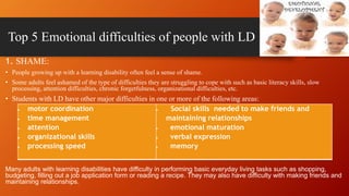Psycho social problems of children with learning disability | PDF