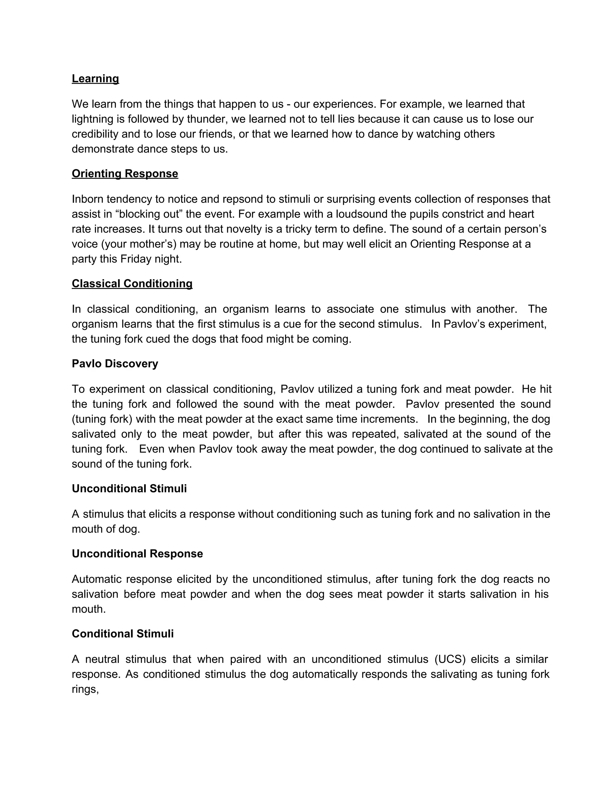 Psychology Assignment Learning & Memory | PDF