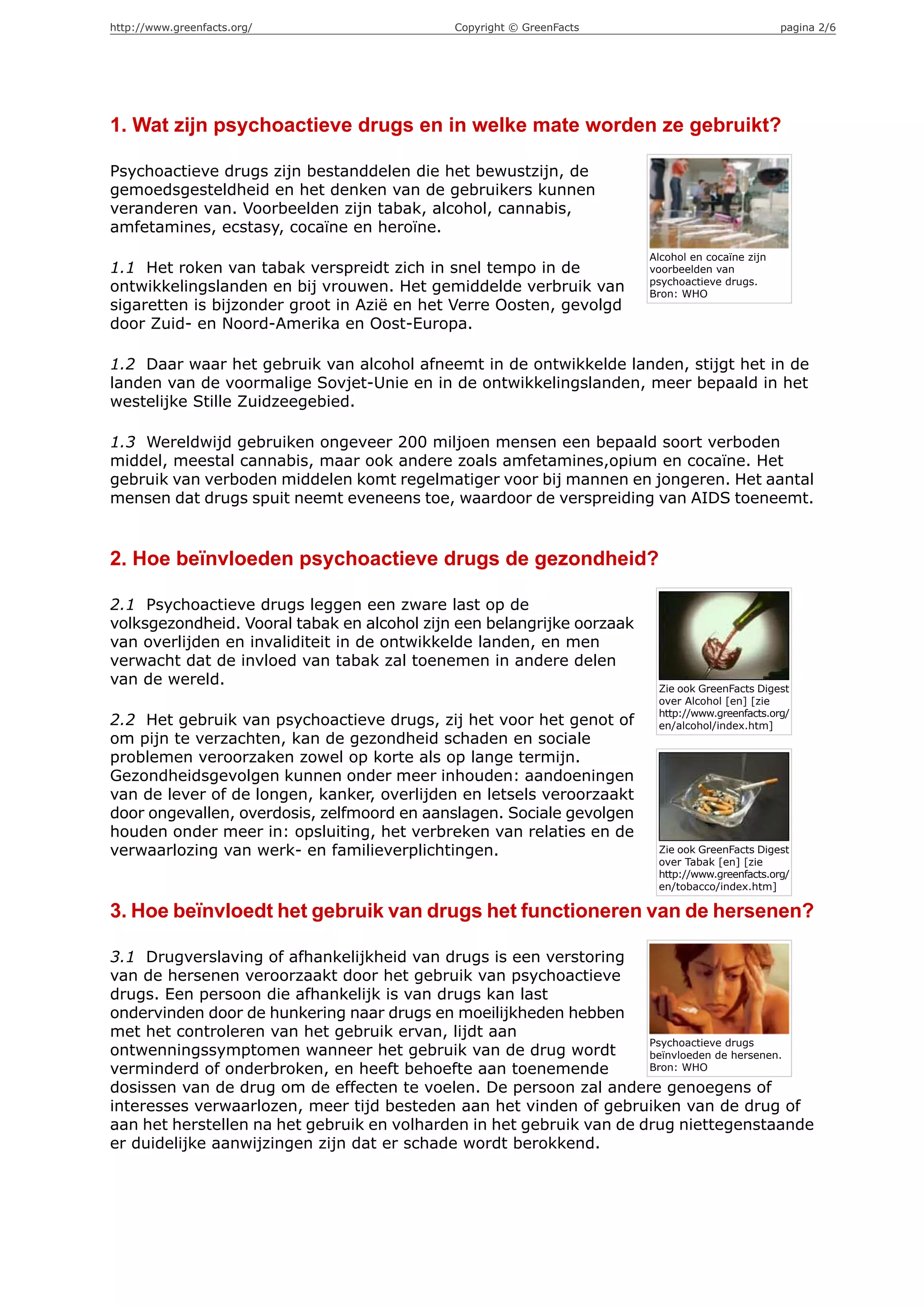 Psychoactieve Drugs Tabak, Alcohol, en Verboden middelen | PDF