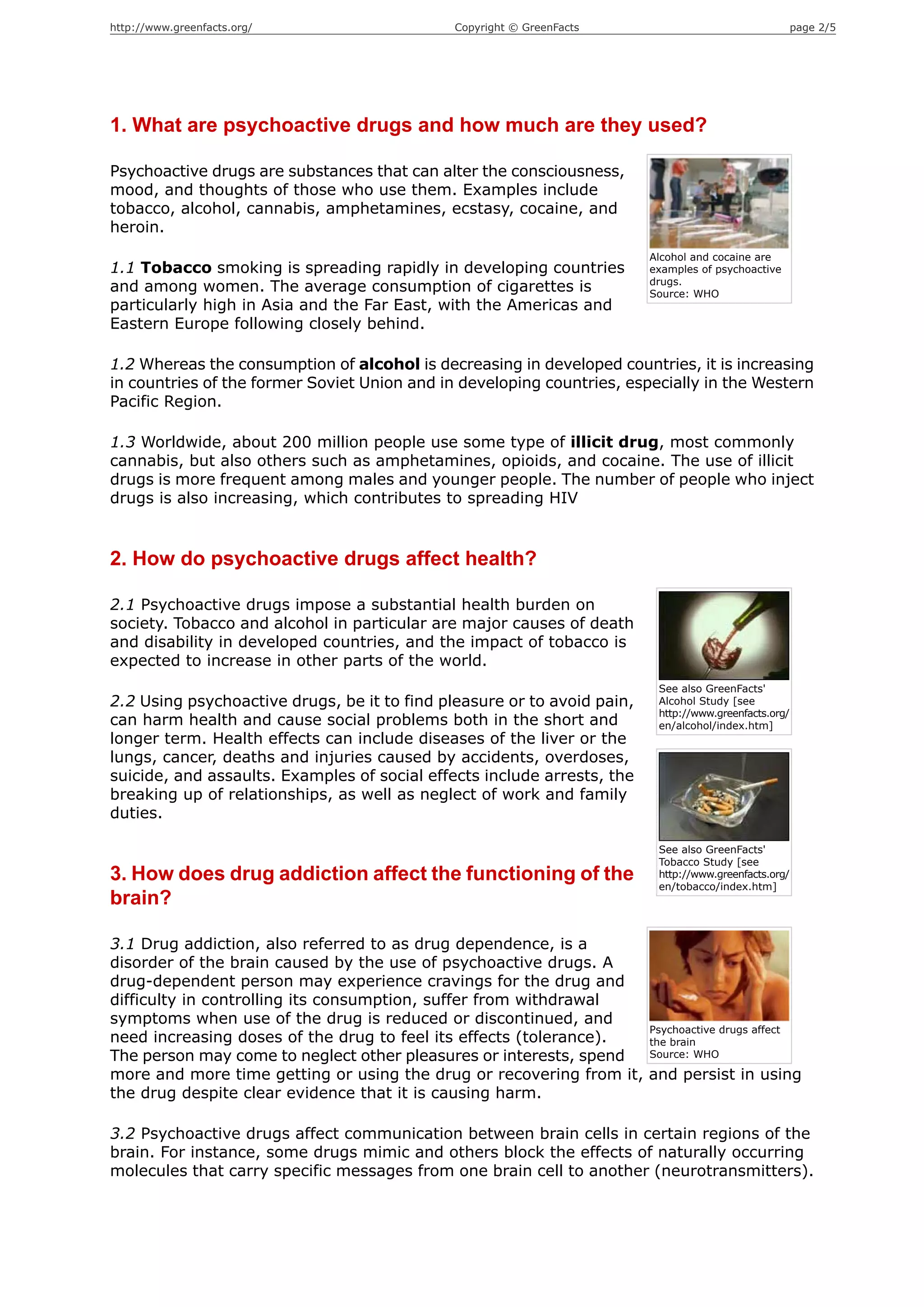 Psychoactive Drugs Tobacco, Alcohol, and Illicit Substances | PDF