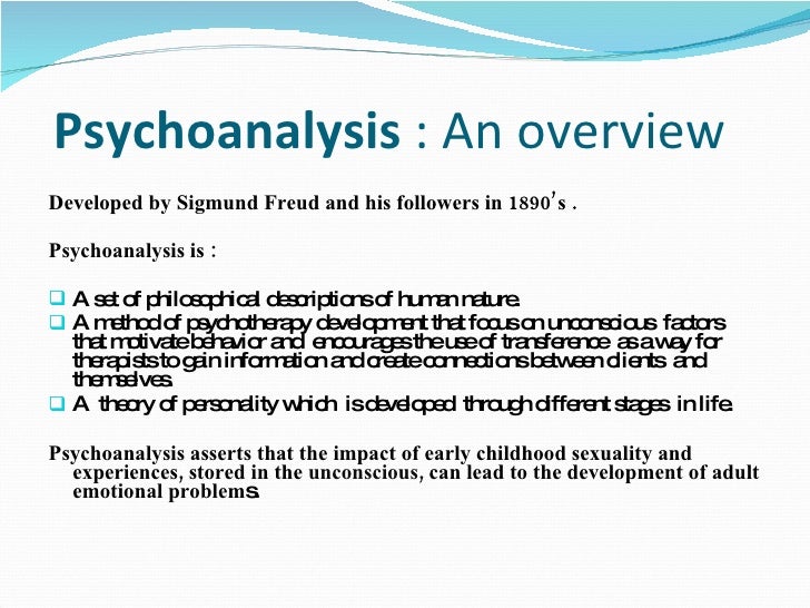 Sigmund Freud Psychoanalysis Theory