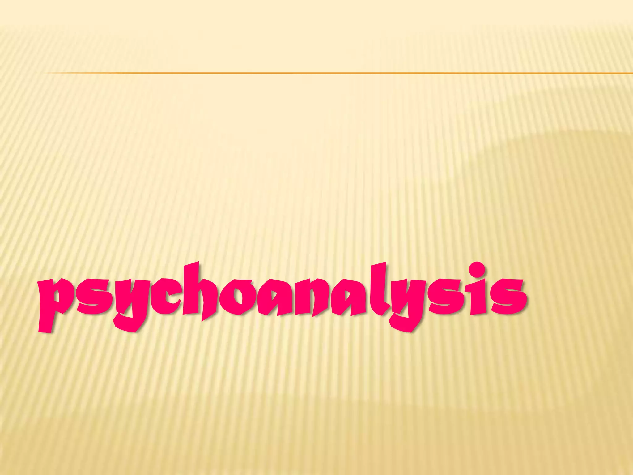 Psycho analysis | PPTX