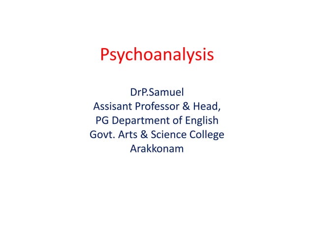 Psychoanalysis | PPT