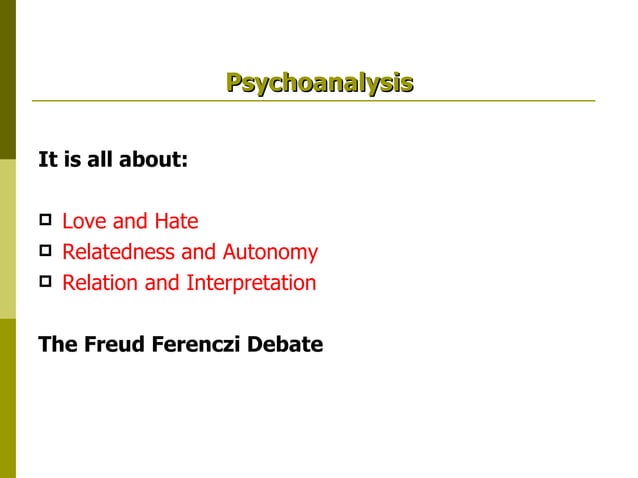 Psychoanalysis & development | PPT