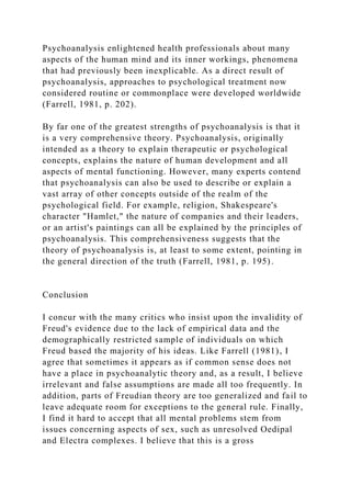Psychoanalysis Freuds Revolutionary Approach to Human Personal.docx